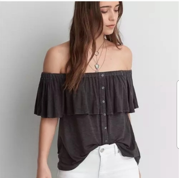 American Eagle Outfitters | Tops | Ae Soft And Sexy Slub Off The ...